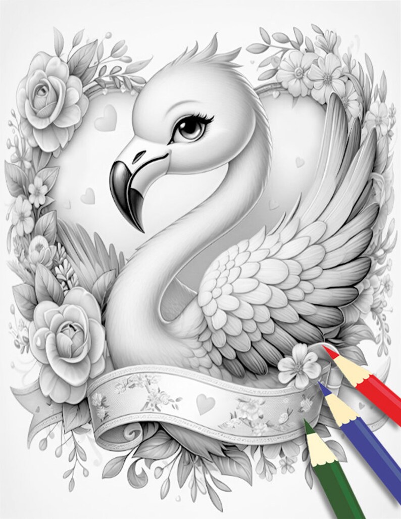 Floral Animals Coloring Pages, Cute Baby Animals Coloring Book, Animal ...