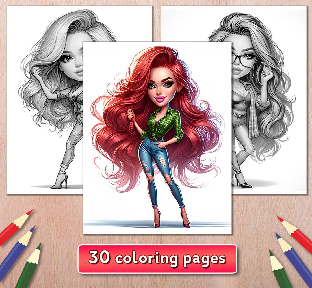 30 Beauty Inspirations Coloring Pages, Beautiful Women Coloring Book, A ...