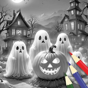 The Nightmare Coloring Book. Halloween Coloring Books With 30 Grayscale ...