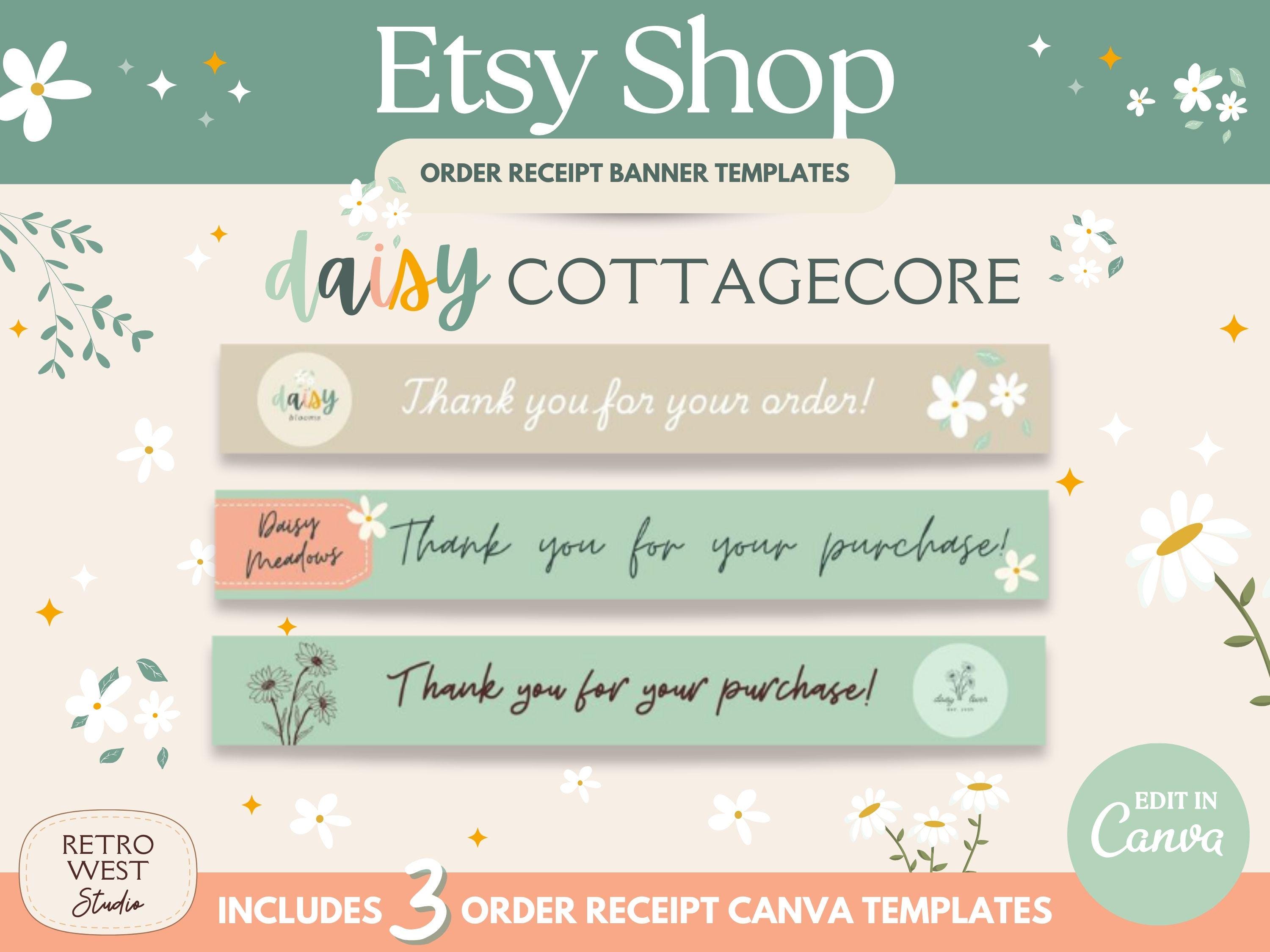 Daisy Cottagecore Etsy Shop Kit, Etsy Banner Template Canva, Etsy ...