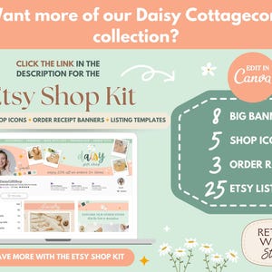 Daisy Cottagecore Etsy Banner Template Etsy Sellers Store Canva ...