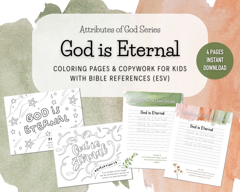Attributes of God | God is Eternal Printable | Coloring & Handwriting ...