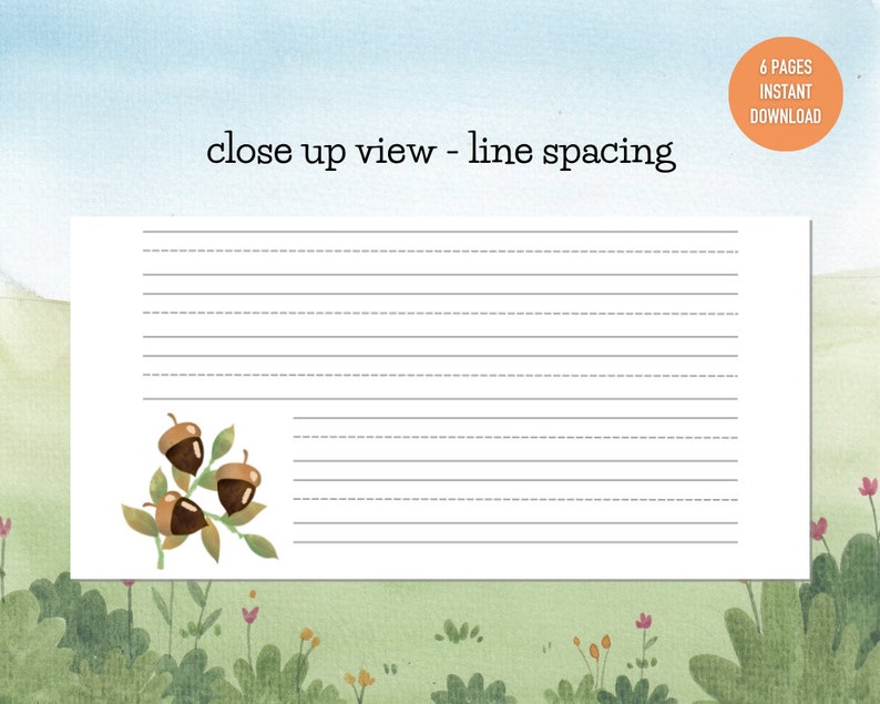 Printable Kids' Writing Practice Worksheets Forest-themed | Blank ...