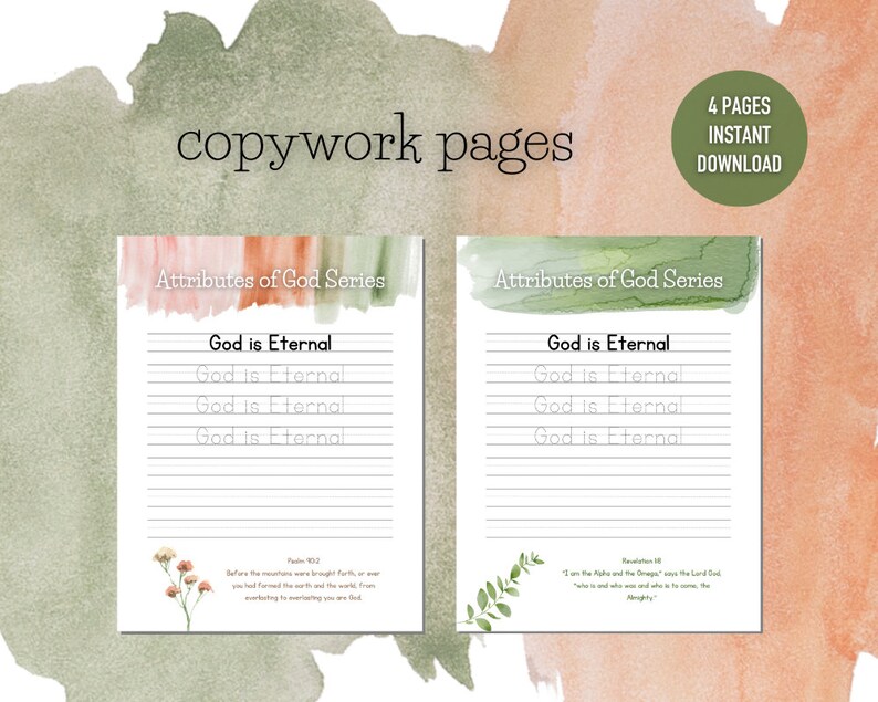Attributes of God | God is Eternal Printable | Coloring & Handwriting ...