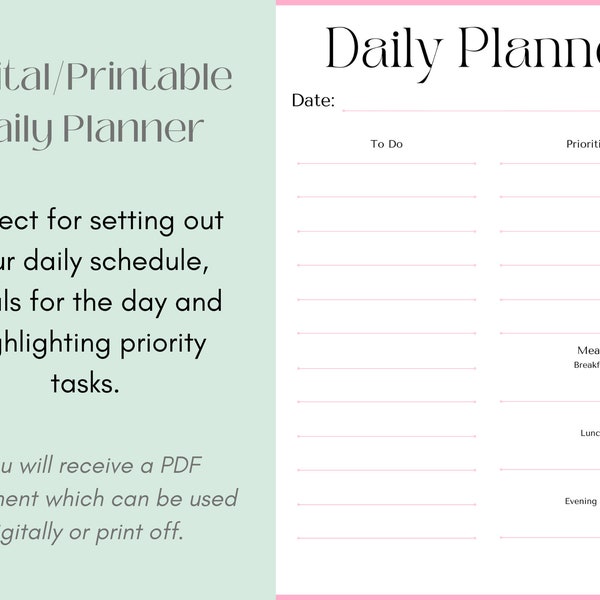 Daily Digital to Do List Checklist Task List Planner Pages - Etsy