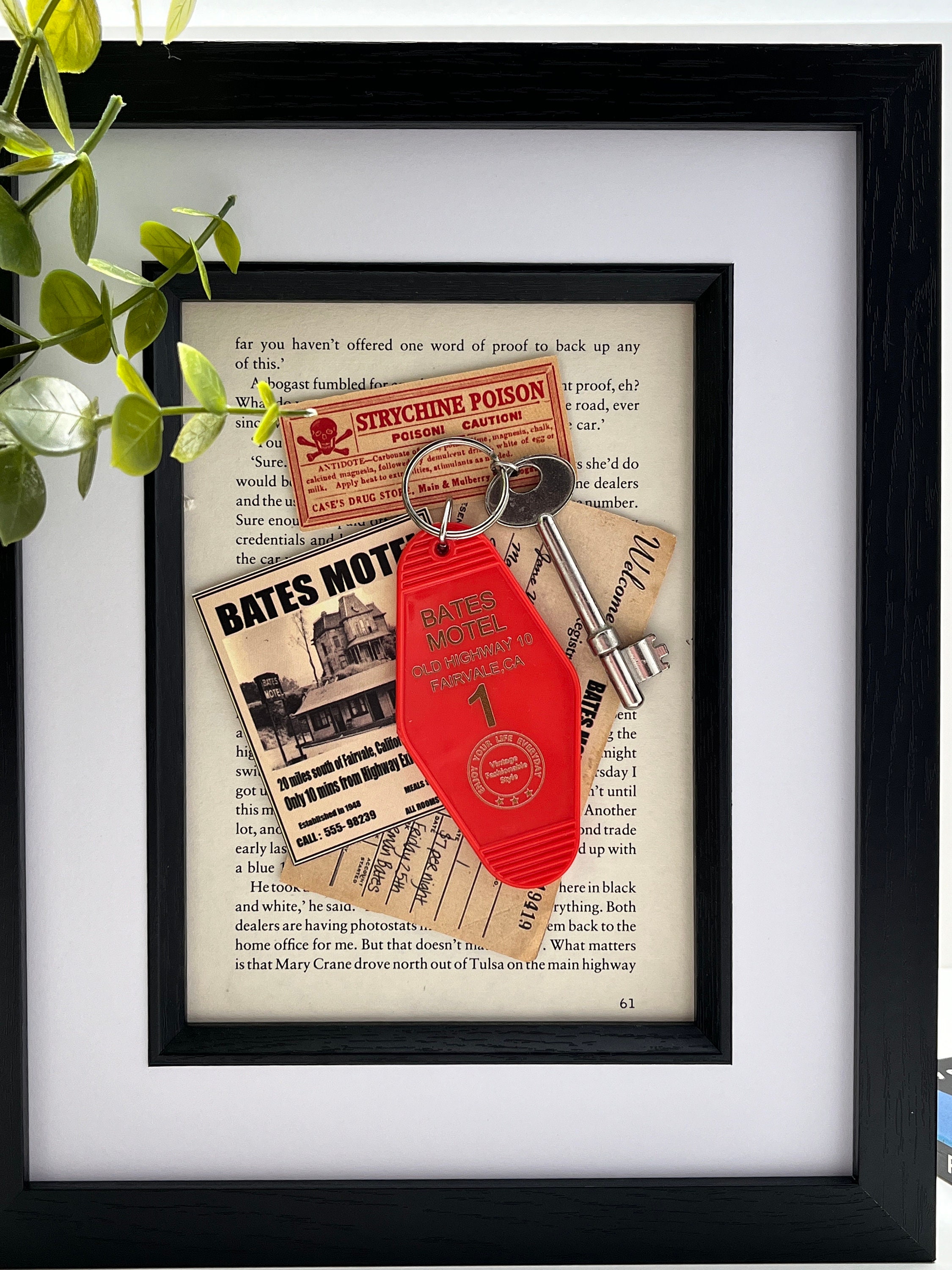 Psycho / Bates Motel by Robert Bloch Framed Wall Art. Book Lover Gift ...