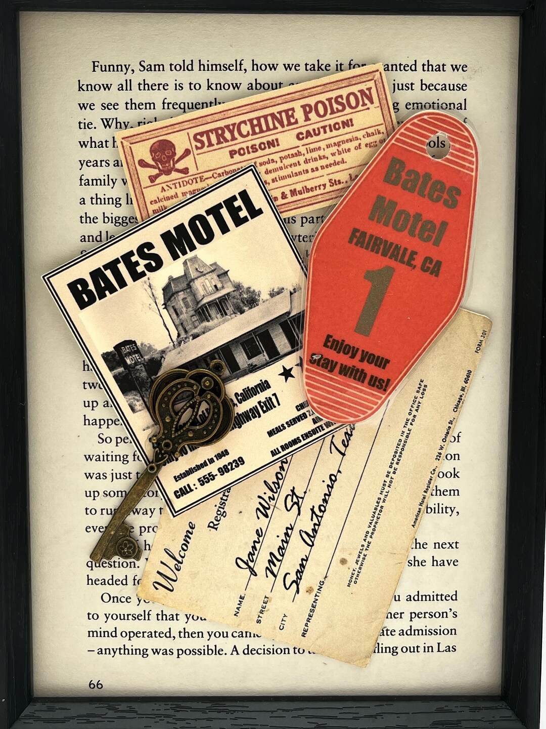 Psycho / Bates Motel by Robert Bloch Framed Wall Art. Book Lover Gift ...