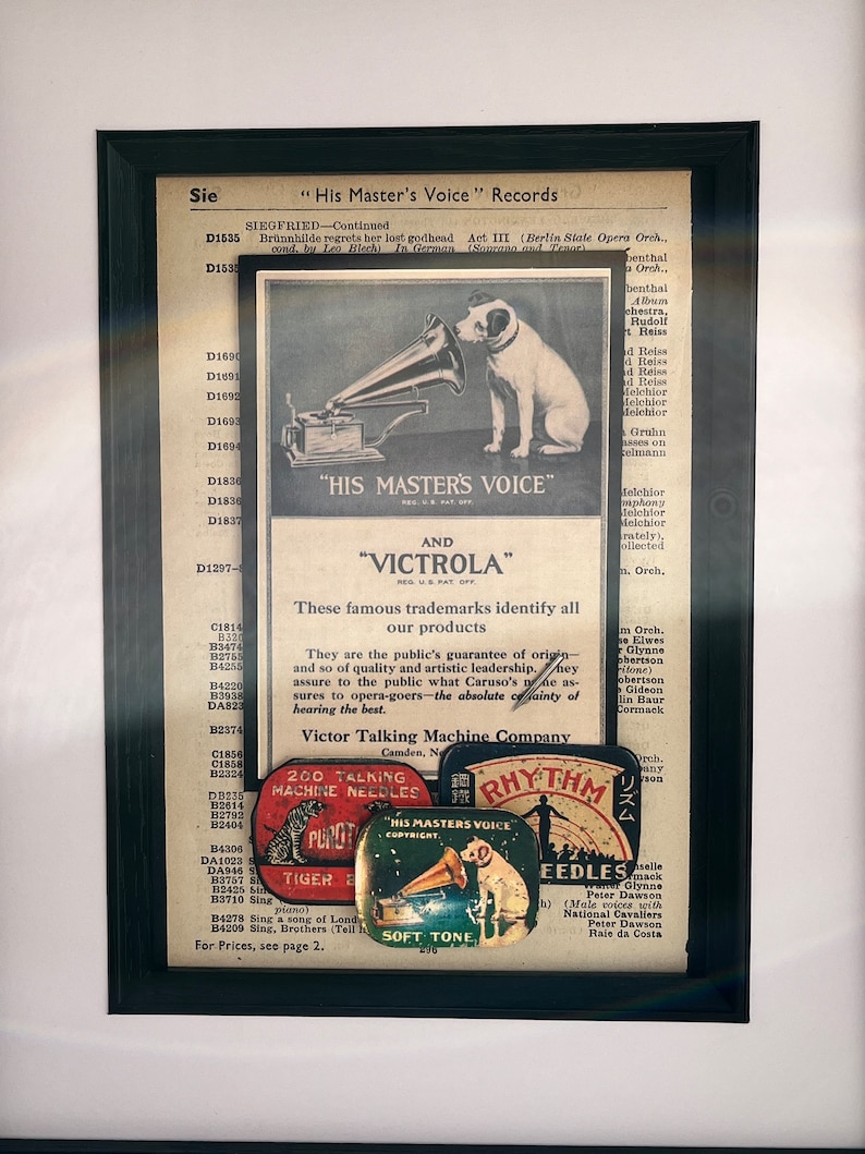 Vintage Gramophone Advertisement Framed Wall Art: HMV Gift - Etsy