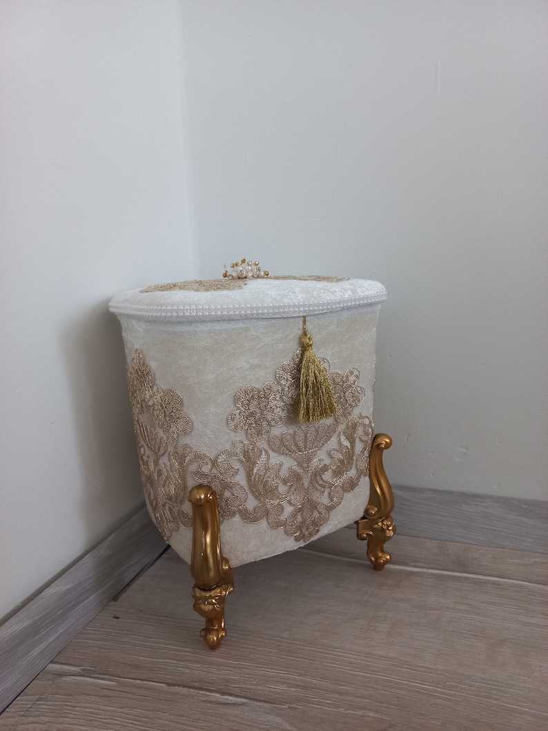 Square Detergent Box With Gold Detail,trash Can,bathroom Decor,soap Box ...