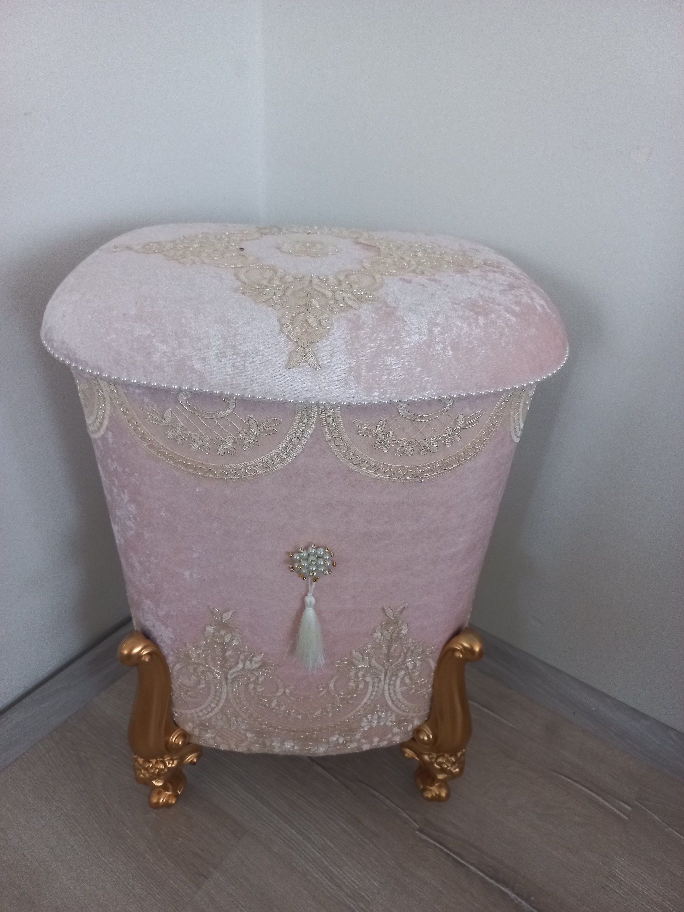 Modern Rustik Contemporary Pink Handmade Bathroom Set,velvet Laundry ...