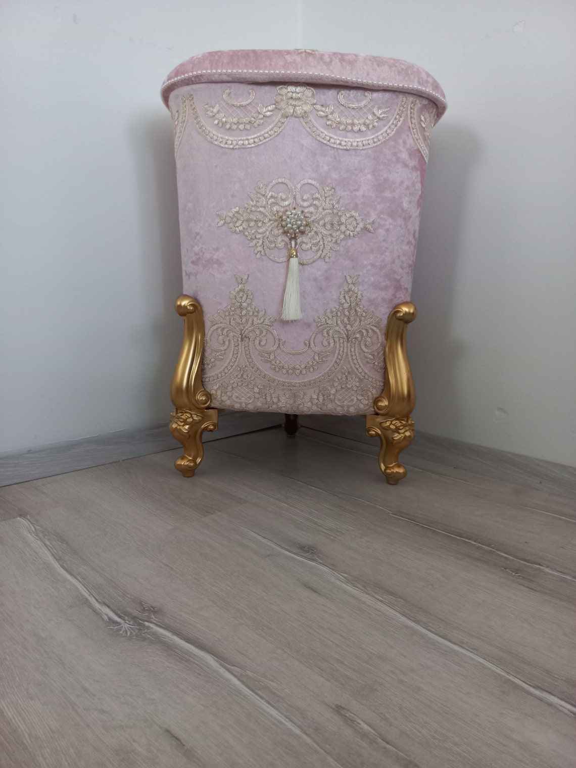 Handmade Pink Laundry Basket: Rustic Bathroom Decor - Etsy