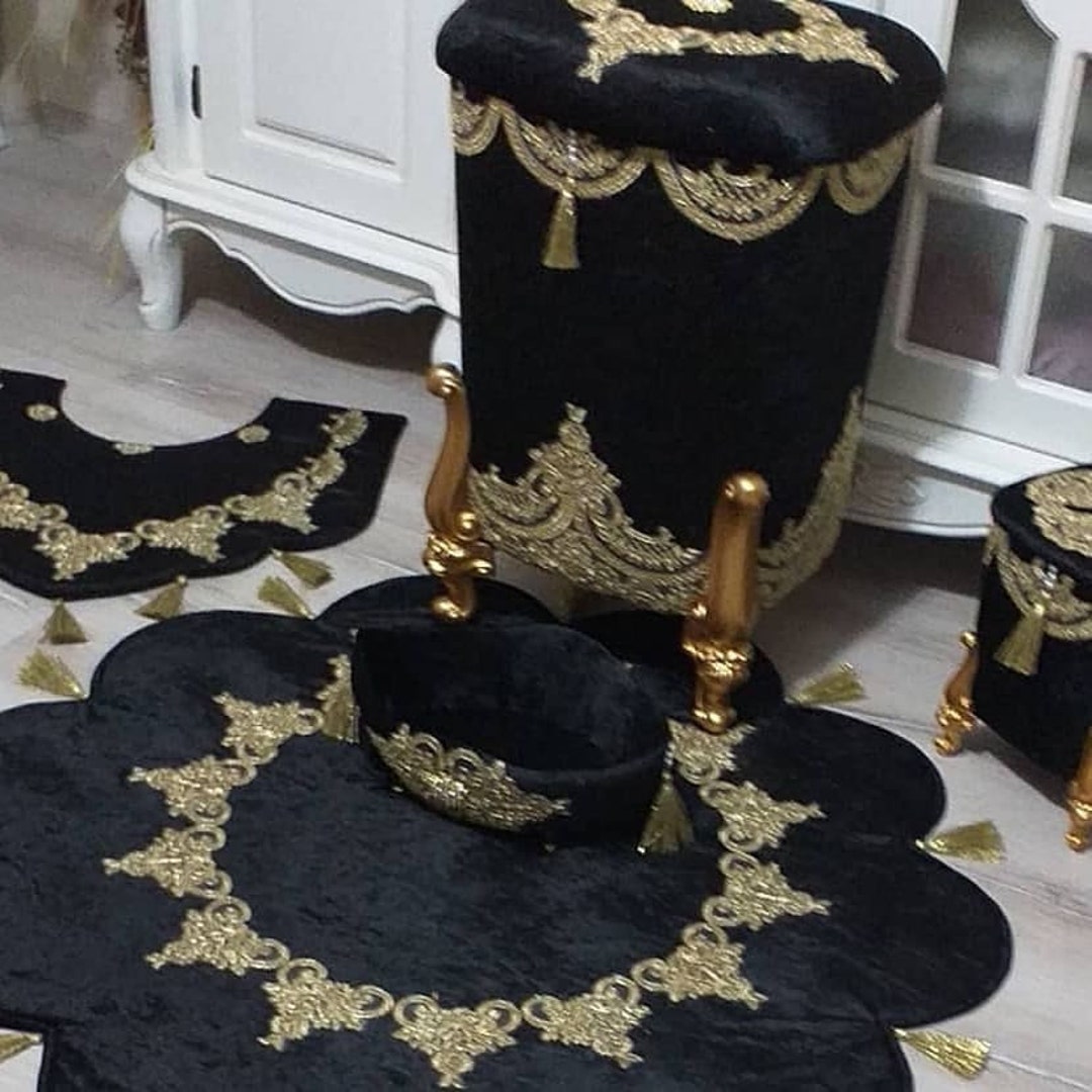 Rustik Contemporary Black Handmade Bathroom Set,laundry Dirty Basket ...