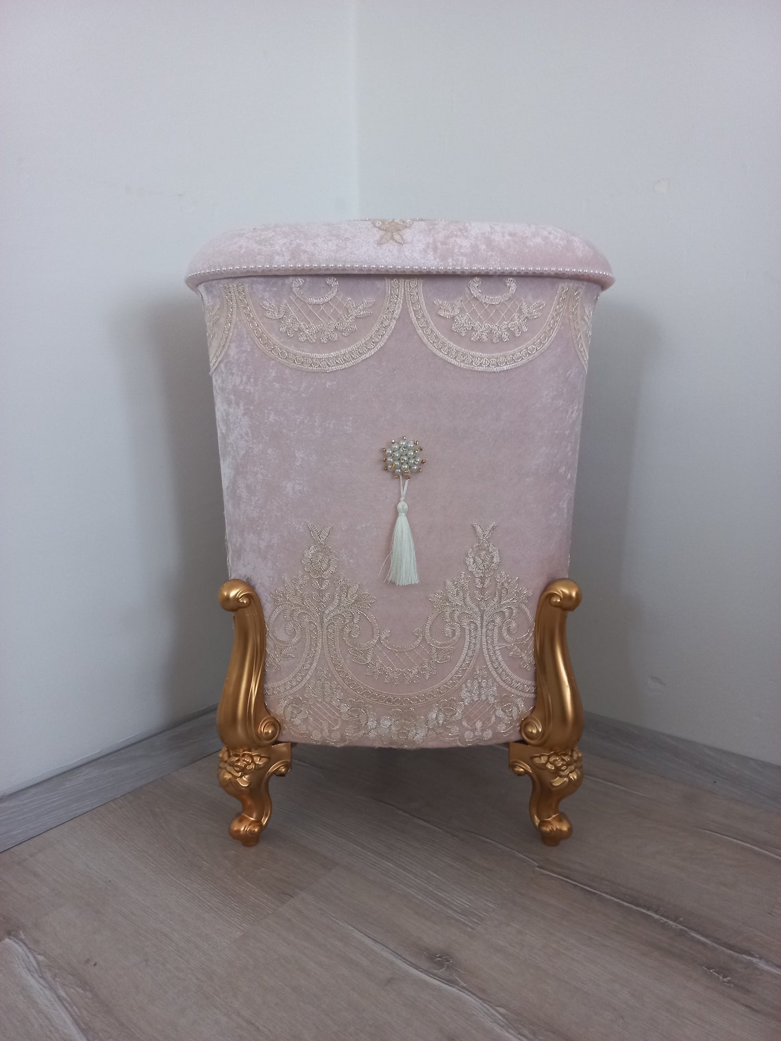 Modern Rustik Contemporary Pink Handmade Bathroom Set,velvet Laundry ...