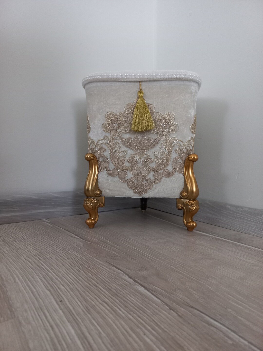 Square Detergent Box With Gold Detail,trash Can,bathroom Decor,soap Box ...