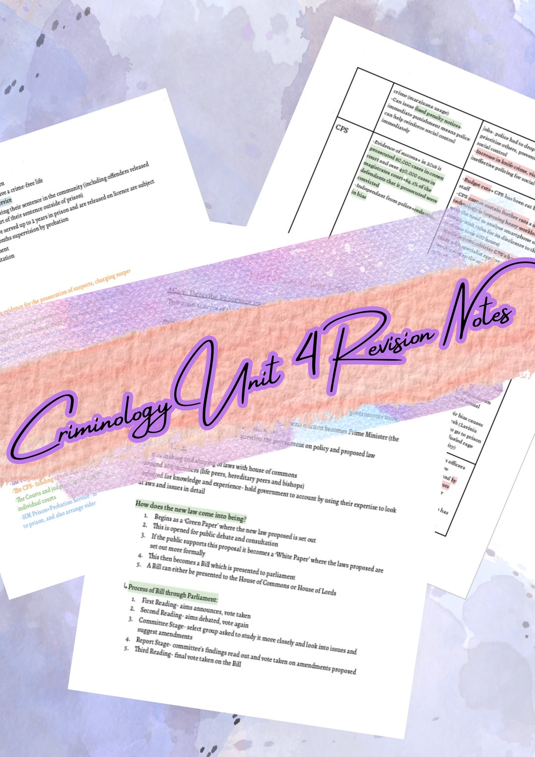 Criminology Unit 4 Revision Notes- Digital Download - Etsy
