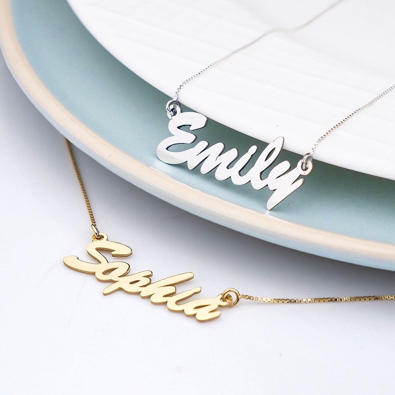Cursive Necklace - Etsy