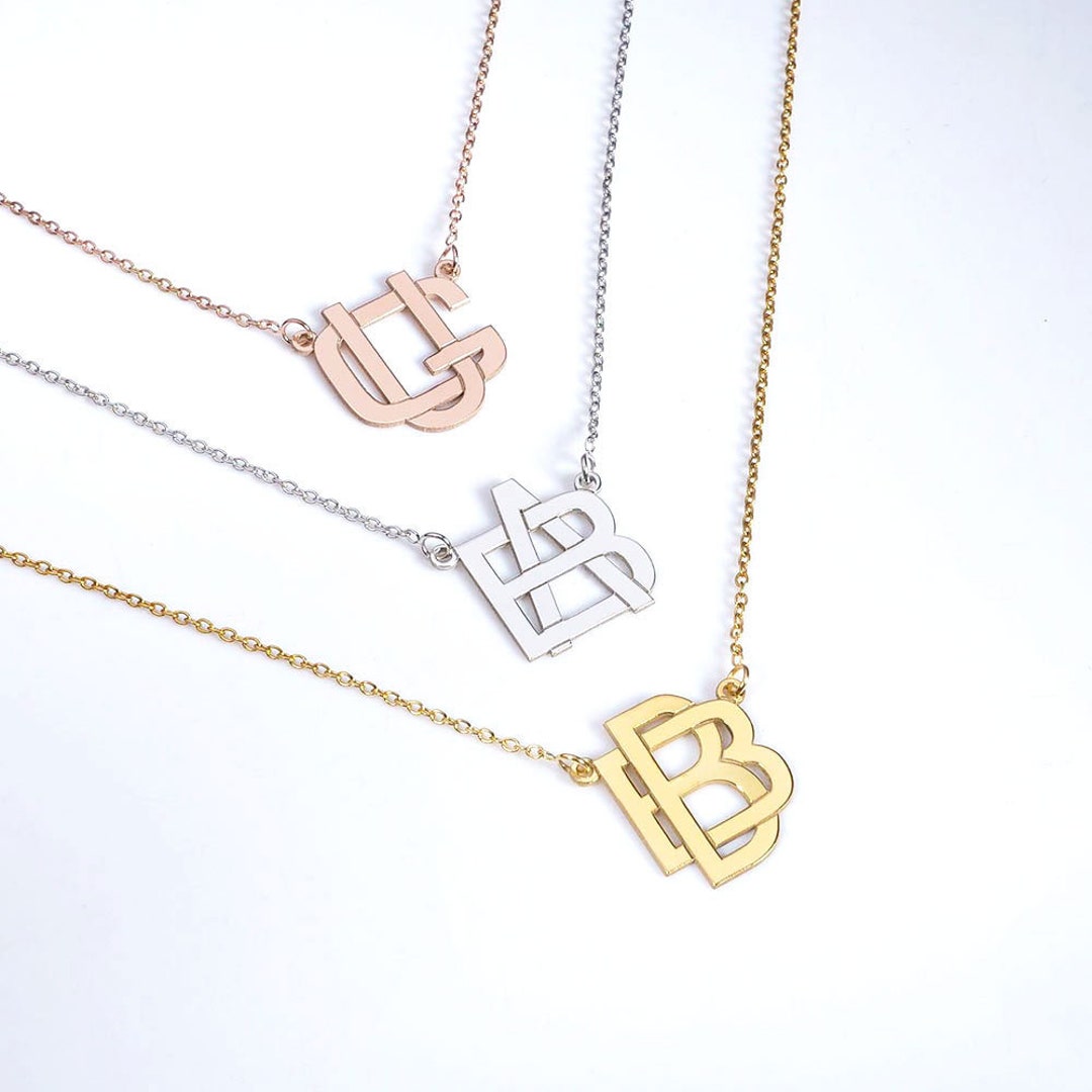 Monogram Necklace - Monogram Letter Necklace for Women - Monogram ...