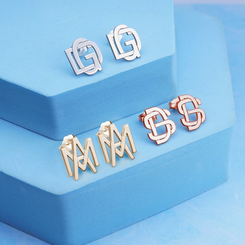 Monogram Earrings - Etsy