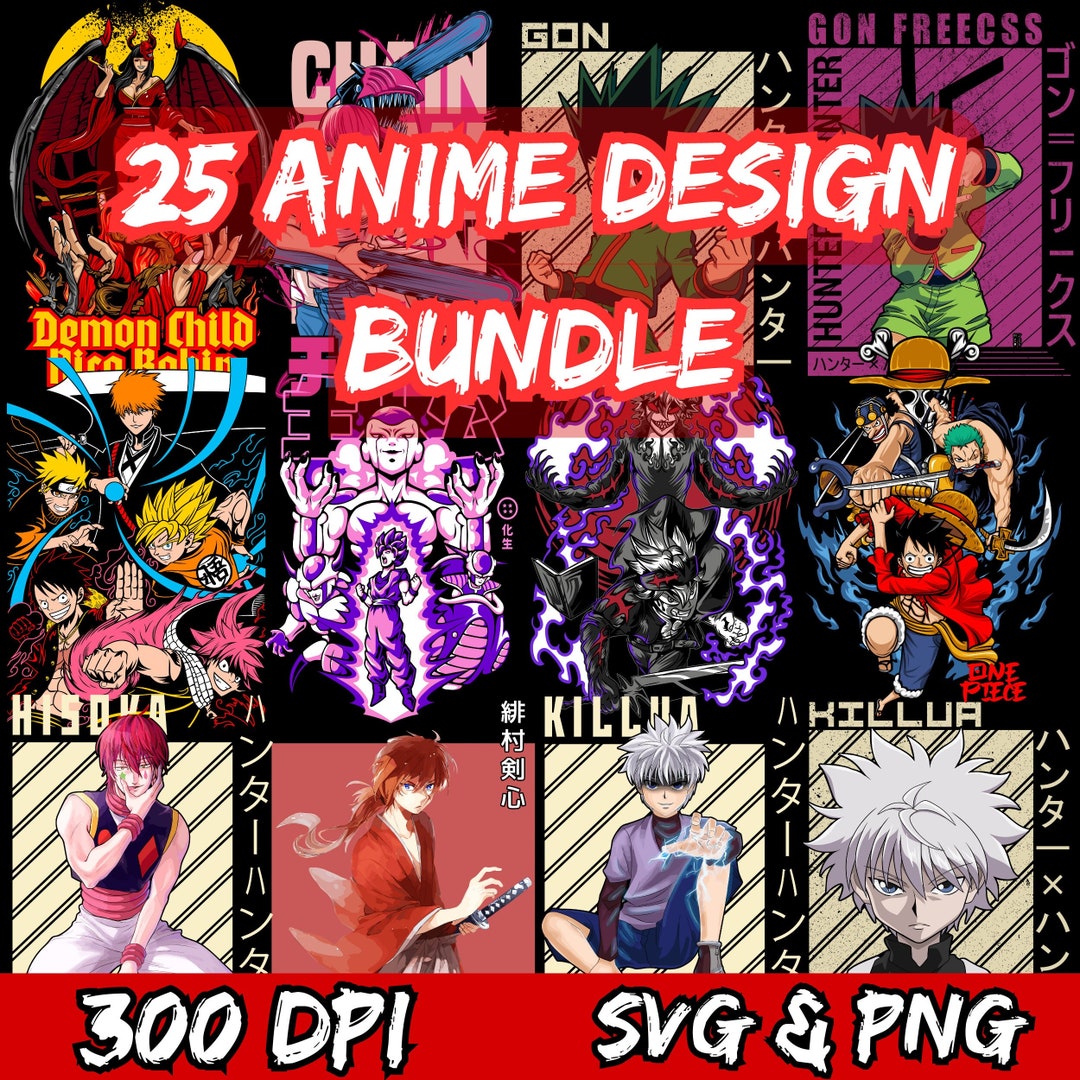 25 Digital Prints | Anime Bundle Svg | Anime Vector | Png Hd | Mega ...
