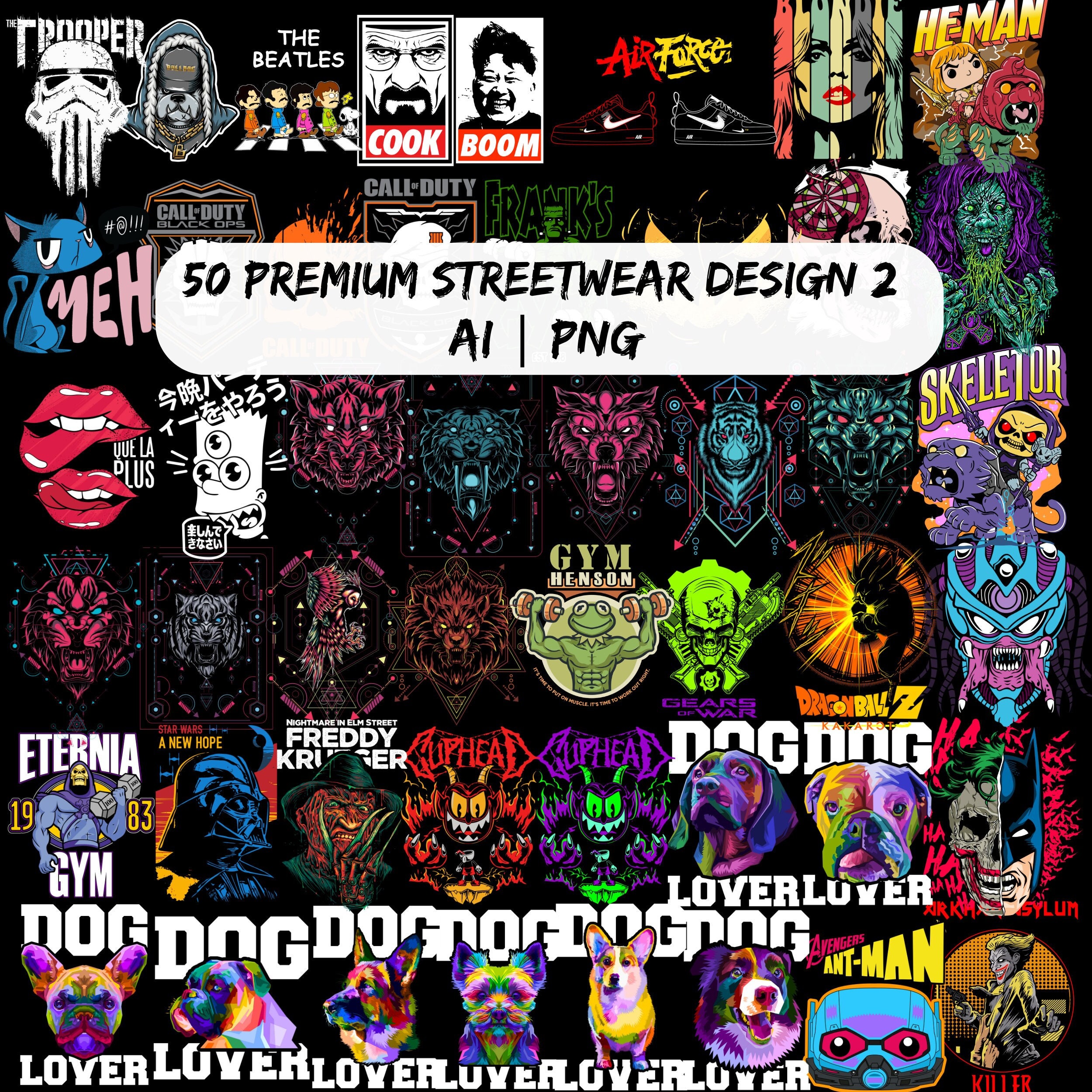 50 Premium Streetwear Designs | Rock Band T-shirts | T-shirt Design ...