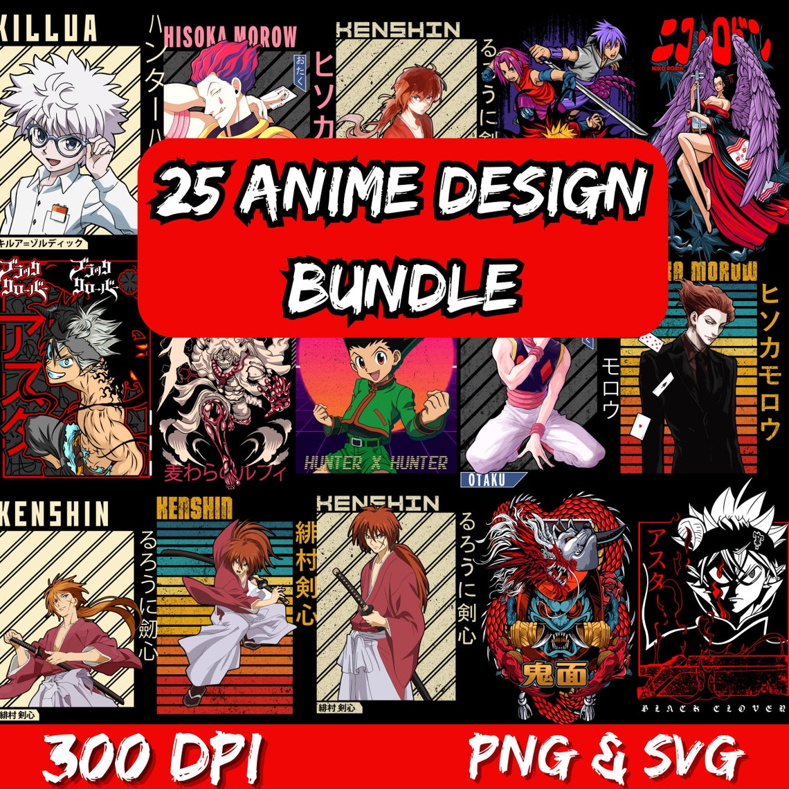 25 Anime Png for Shirts | Graphic Designs | Premium Anime Vector Files ...