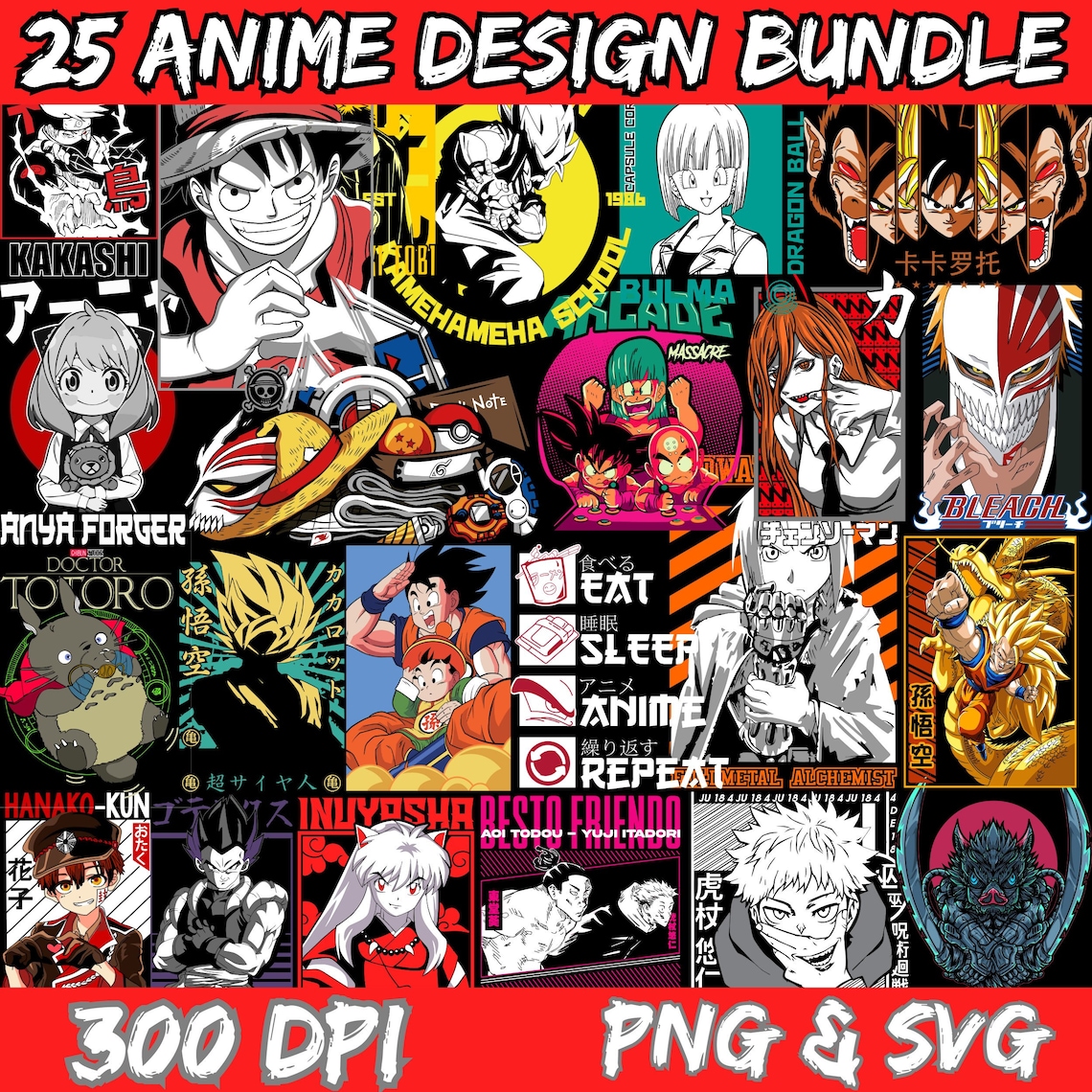 25 Png Hd | Ready for Dtf | Anime Dtf Transfer | Anime Clipart | Anime ...