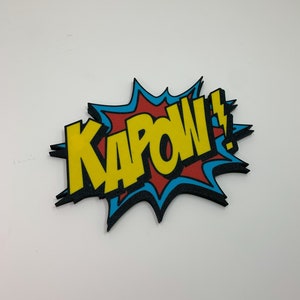 KAPOW! Comic Action Word Wall Art | Room Decor | Comic Room Decorations ...