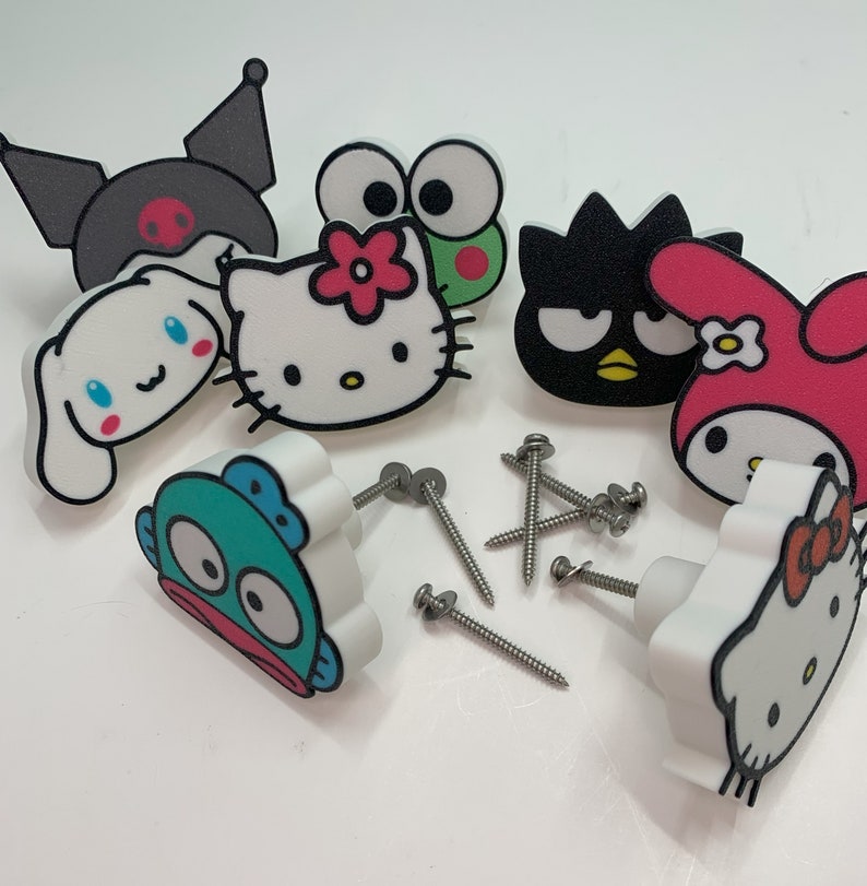 HELLO KITTY Themed Drawer Knobs/handles for Nurseries, Kid's Rooms ...