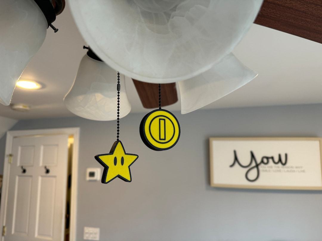 Mario Ceiling Fan Pull | Mario Bedroom | Super Home Decor | Super Star ...