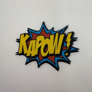 KAPOW! Comic Action Word Wall Art | Room Decor | Comic Room Decorations ...