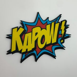KAPOW! Comic Action Word Wall Art | Room Decor | Comic Room Decorations ...