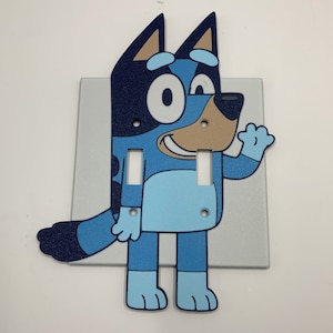 Blue Dog Cartoon Double Toggle Light Switch Cover- Plate Fun Custom ...