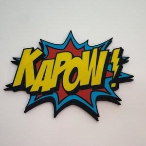 KAPOW! Comic Action Word Wall Art | Room Decor | Comic Room Decorations ...