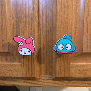 HELLO KITTY Themed Drawer Knobs/handles for Nurseries, Kid's Rooms, Cabinets, and Dressers ...