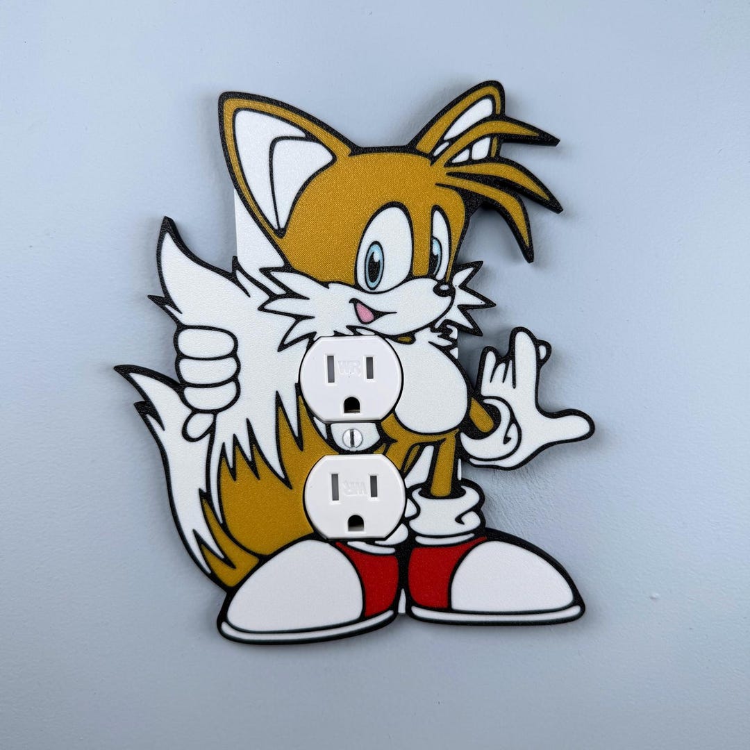 Tails Sonic Duplex Outlet Cover | Toggle Switch | Hedgehog Wall Plate ...