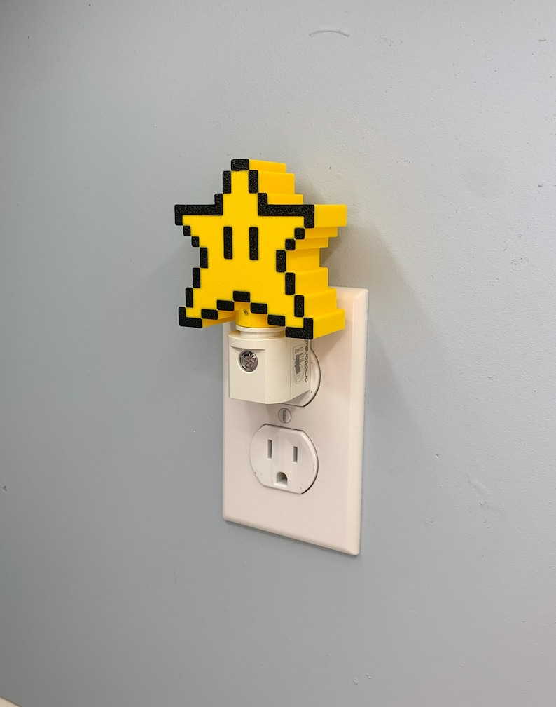 Super Mario Bros. Super Star Nightlight 3D Printed Room Decor - Etsy