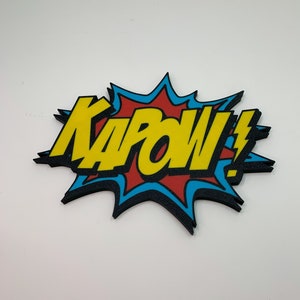 KAPOW! Comic Action Word Wall Art | Room Decor | Comic Room Decorations ...
