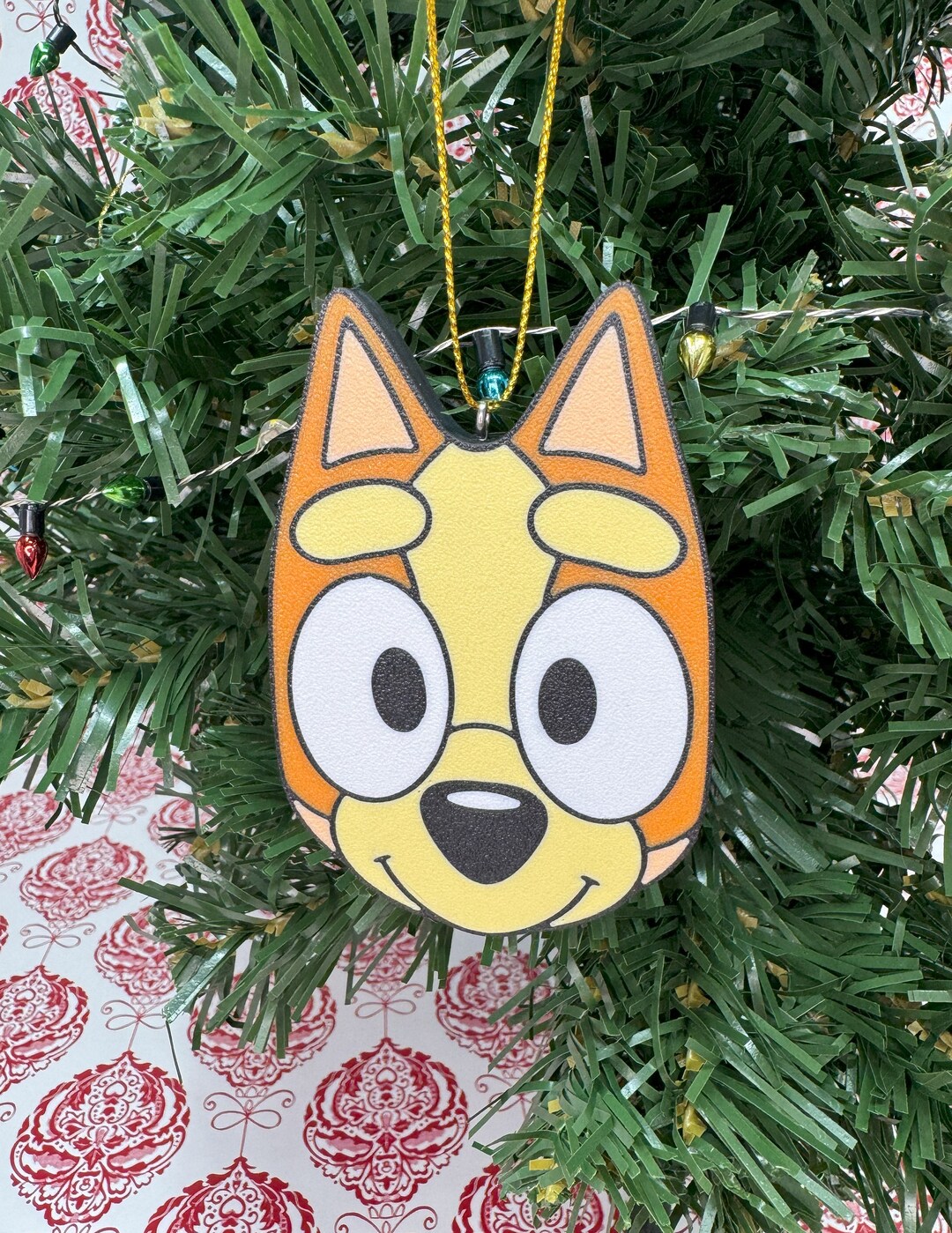 BINGO Blue Dog Face Cartoon Christmas Tree Ornaments |christmas Tree ...