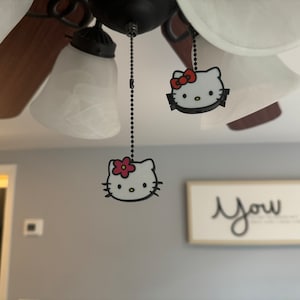 Hello Kitty Ceiling Fan Pull | Kitty Bedroom | Kitty Home Decor | (sold ...