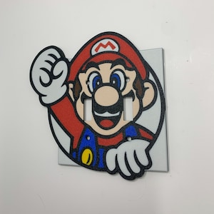 MARIO FACE Double Light Toggle Switch Cover Plate | Super Mario Room ...
