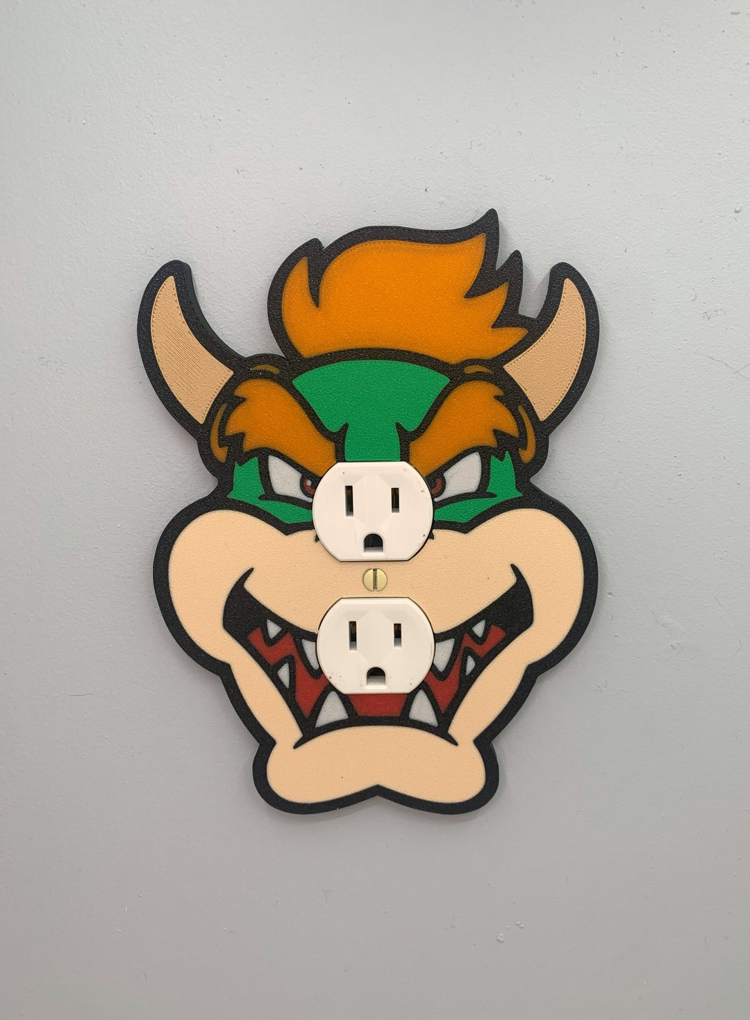 BOWSER FACE Outlet Cover Plate | Super Mario Room Wall Plate | GFCI ...