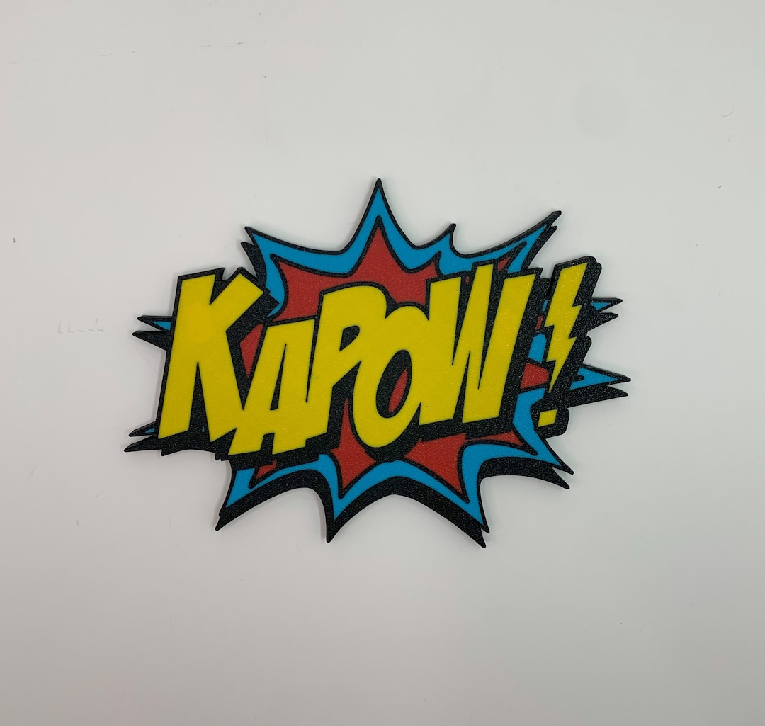 KAPOW! Comic Action Word Wall Art | Room Decor | Comic Room Decorations ...