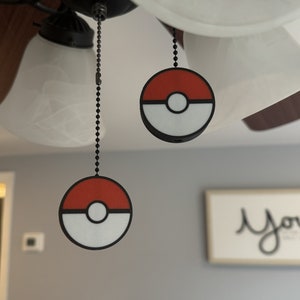 Pokeball Ceiling Fan Pull | Pokemon Bedroom | Home Decor | (sold as a ...