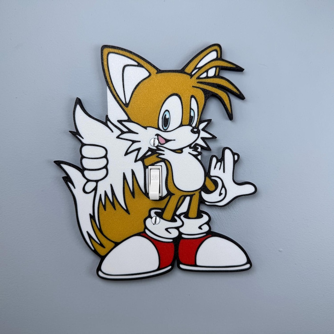 Tails Sonic Light Switch Cover | Toggle Switch | Hedgehog Wall Plate ...