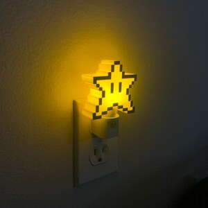 Super Mario Bros. Super Star Nightlight 3D Printed Room Decor - Etsy
