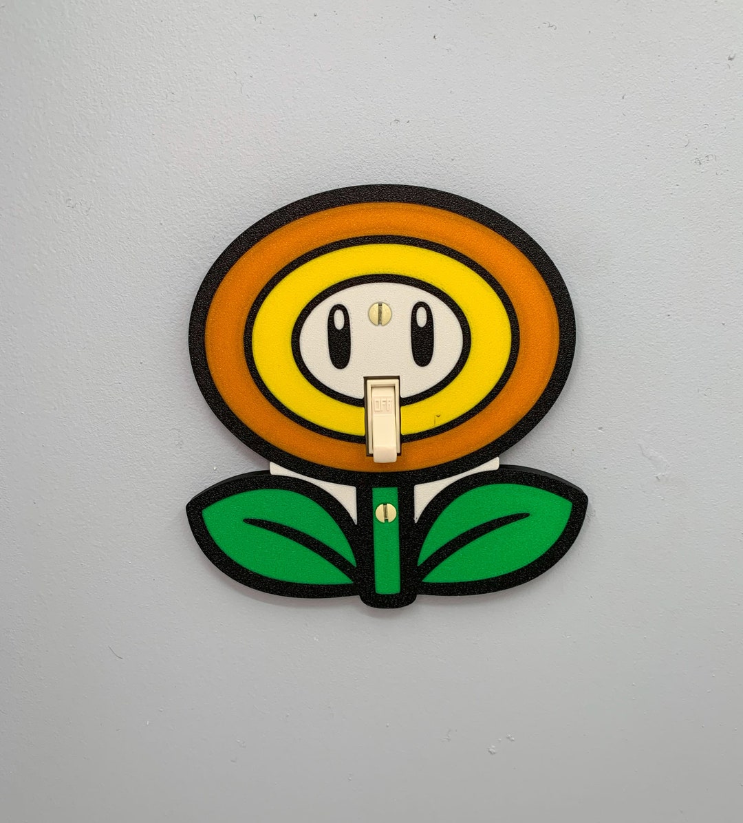 Power up Plant Fire Flower Light Switch Cover | Super Mario Room Wall ...