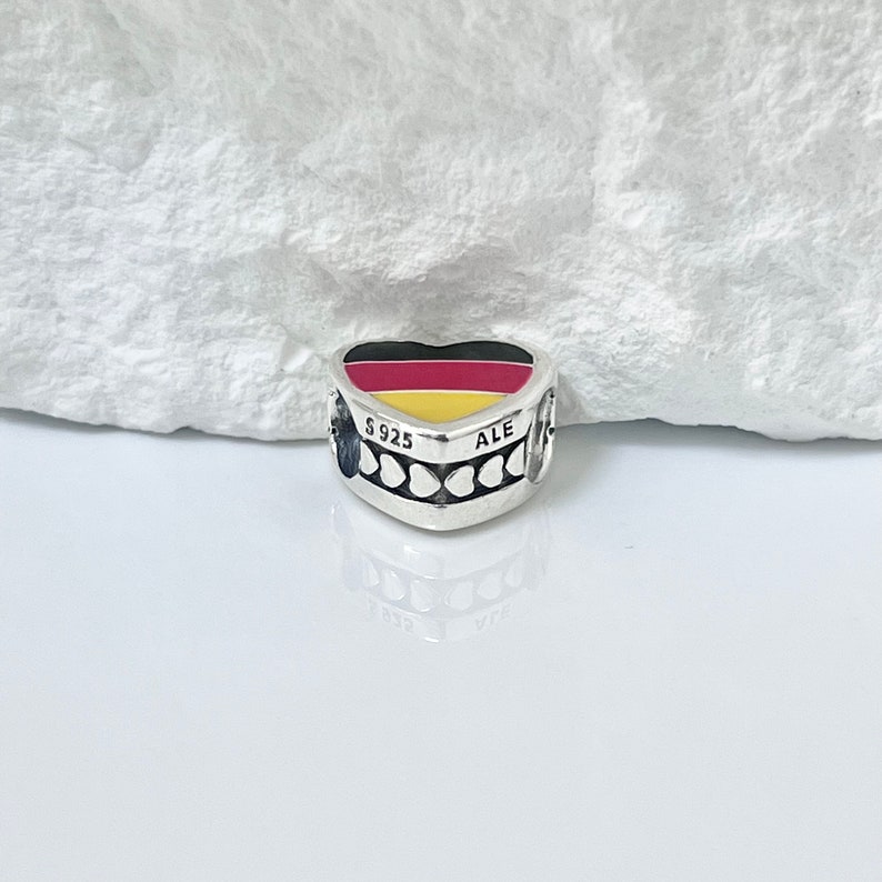 Pandora Germany Flag Bracelet Heart Bead Charm Love Germany Button ...
