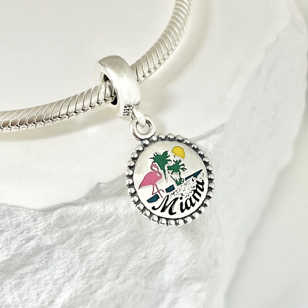 Pandora Miami Beach Bracelet Charm Dangle Pendant Miami - Etsy