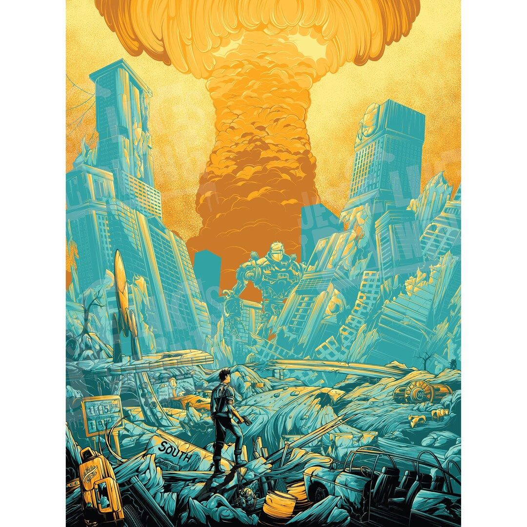 Fallout Art Print - Vault Dweller - Brotherhood of Steel - Etsy