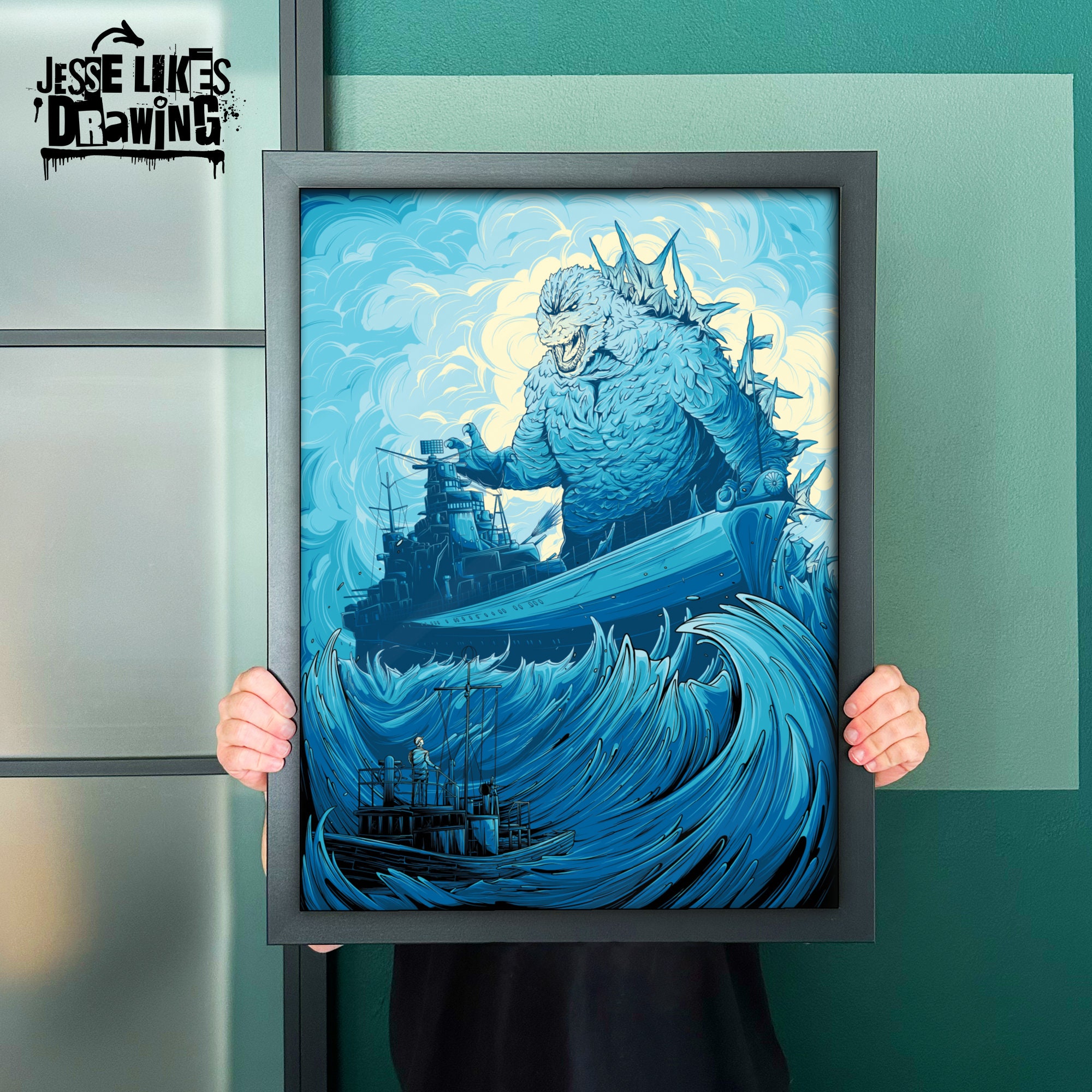 Godzilla Minus One Art Print - Godzilla - Tokyo - Godzilla - Kaiju - Etsy